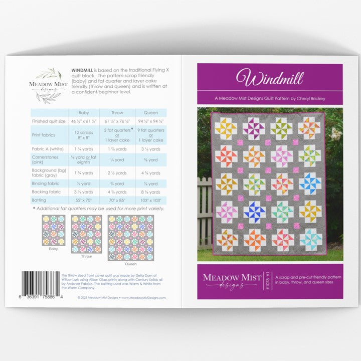 Windmill - Printed Pattern – Meadow Mist Designs